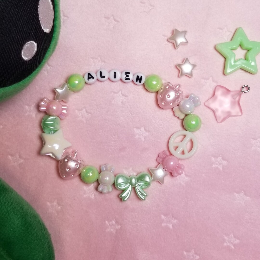 Alien Kawaii Cute Kandi Single Bracelet Cybercore - Etsy