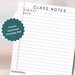 Printable Lined Class Notes Page | Printable Note Paper for Students ...