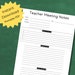 Teacher Meeting Notes | Printable Teacher Meeting Notes | Parent ...