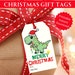 Christmas Gift Tag | Printable Christmas Gift Tag | Dinosaur T-rex Gift ...