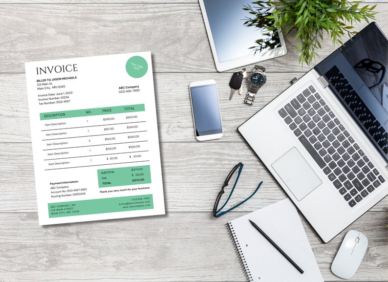 Invoice Editable Template | Printable Invoice and Receipt | Editable ...