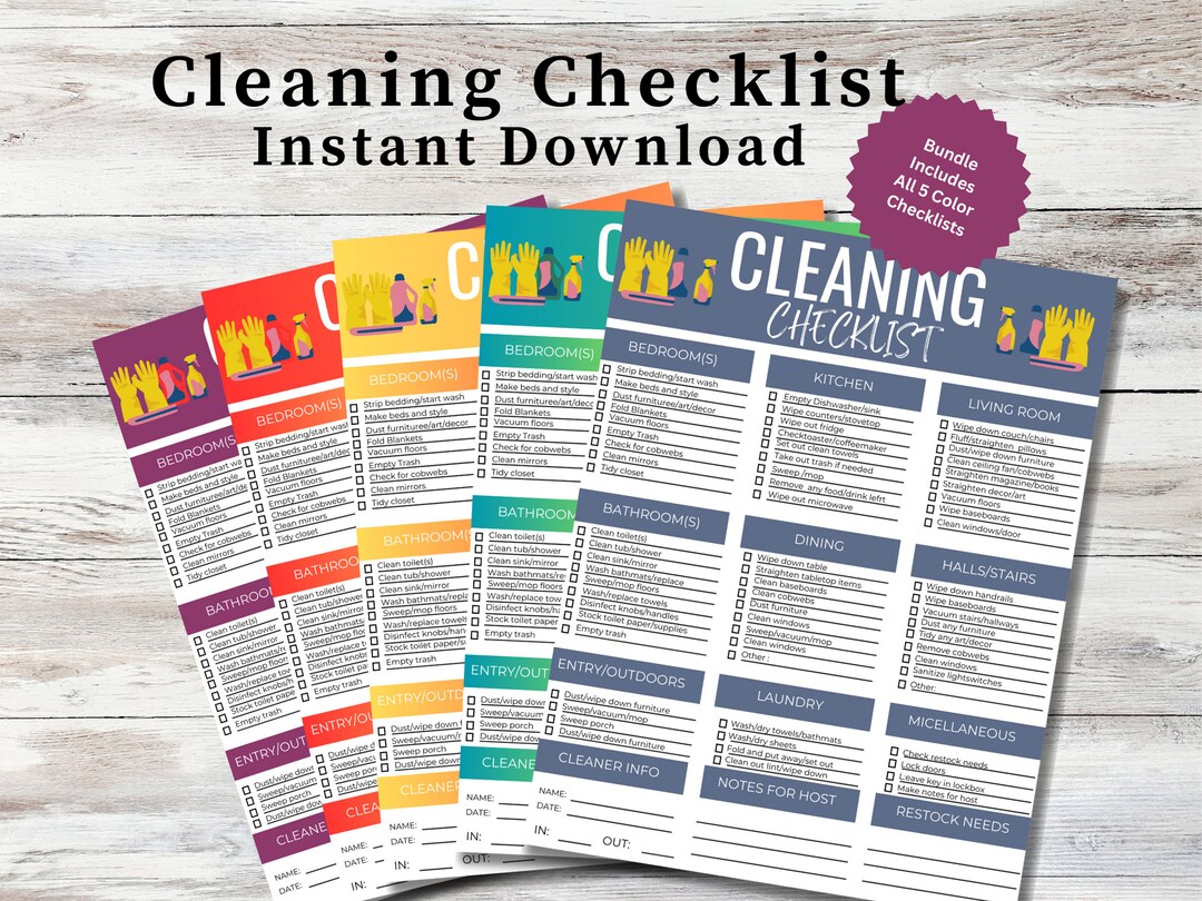 Cleaning Checklist | Vacation Rental Cleaning Checklist | Airbnb ...