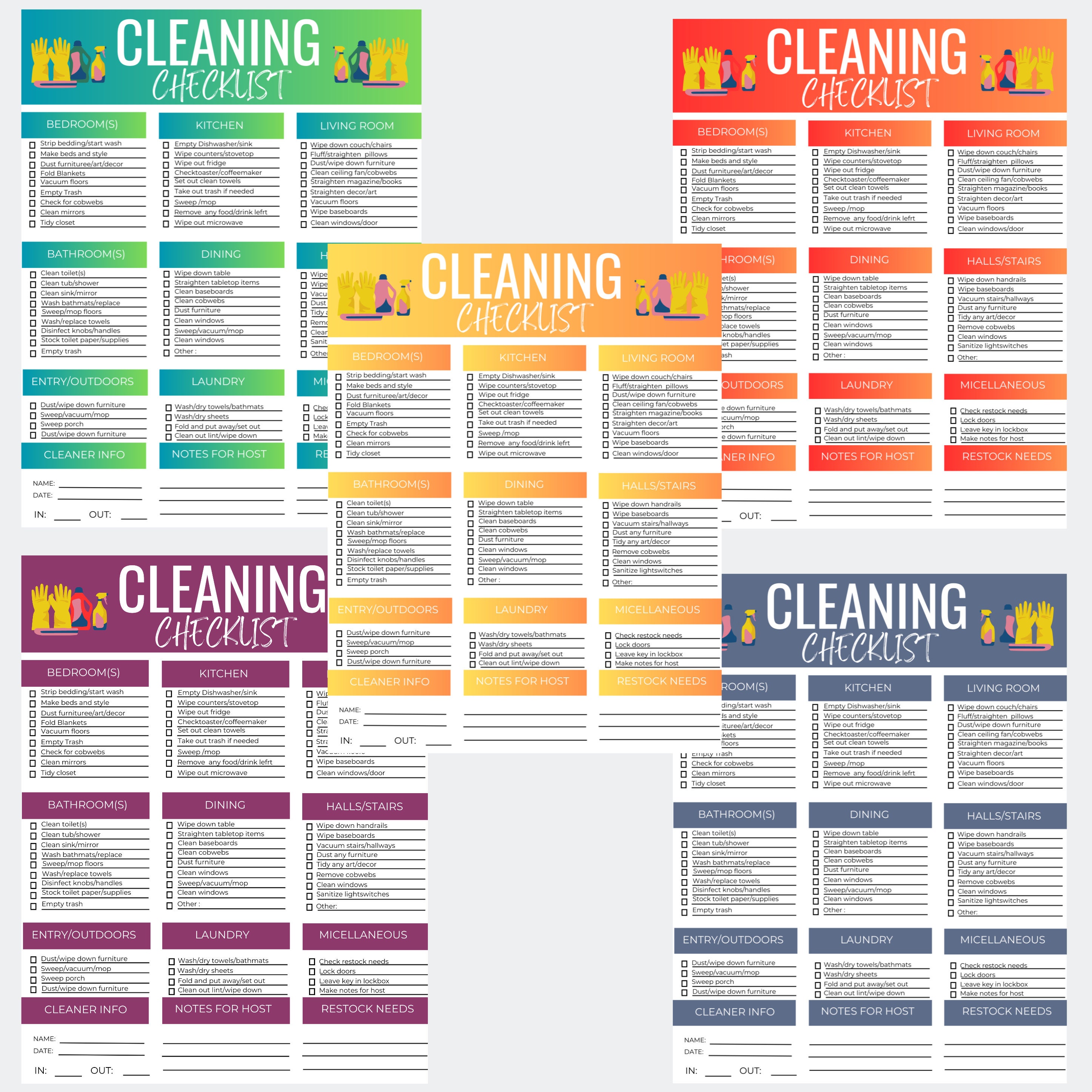 Cleaning Checklist | Vacation Rental Cleaning Checklist | Airbnb ...