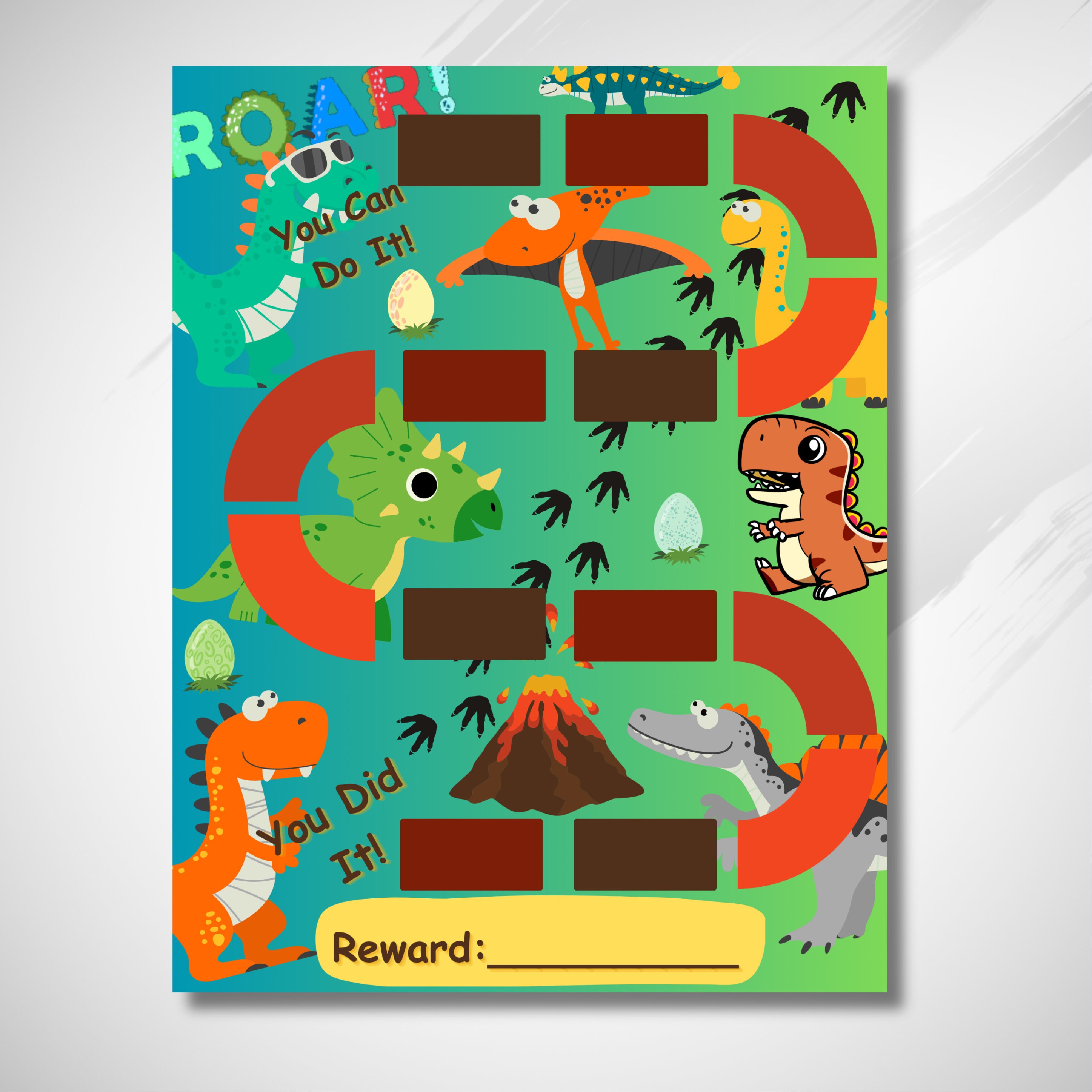 Dinosaur Reward Chart for Kids | Behavior Chart for Kids | Potty ...