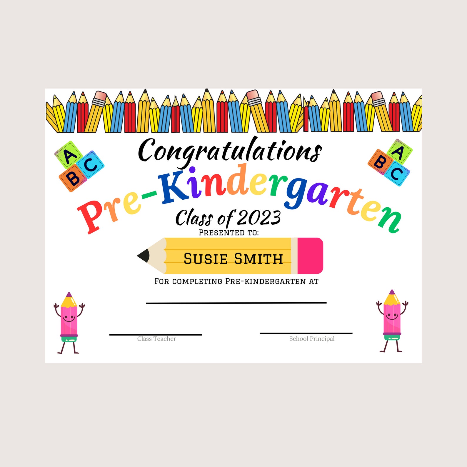 Pre-k Diploma | Pre-k Graduation | Printable Diploma | Editable ...