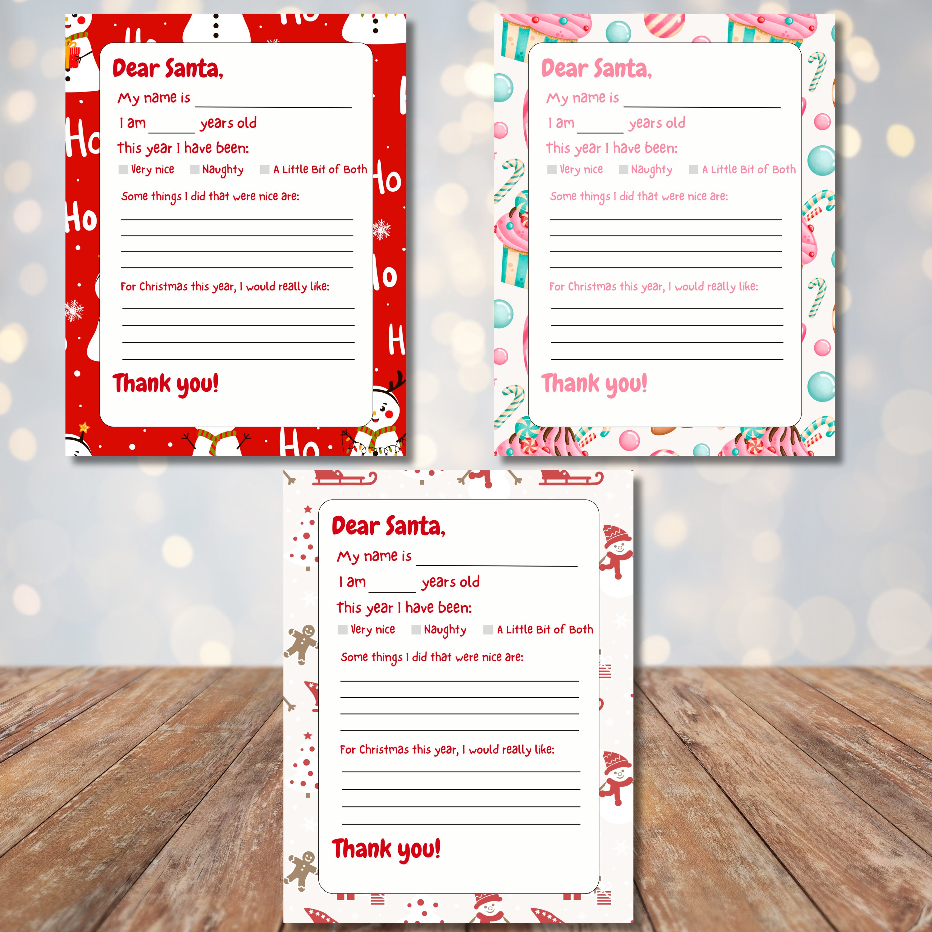 Letter to Santa Bundle Printable Letters to Santa Kids - Etsy