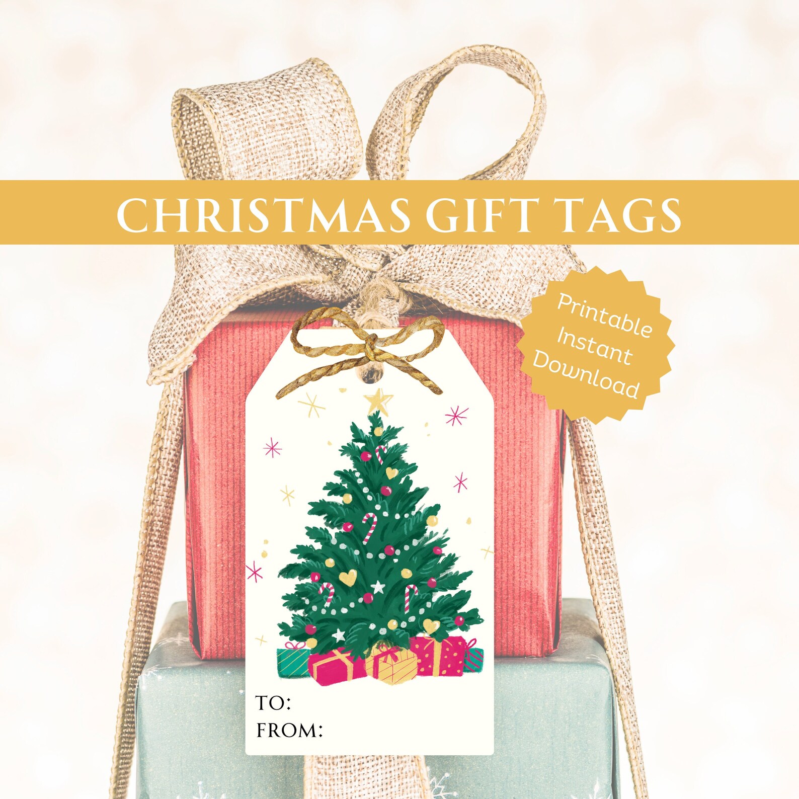 Christmas Gift Tag | Printable Christmas Gift Tag | Christmas Tree Gift ...