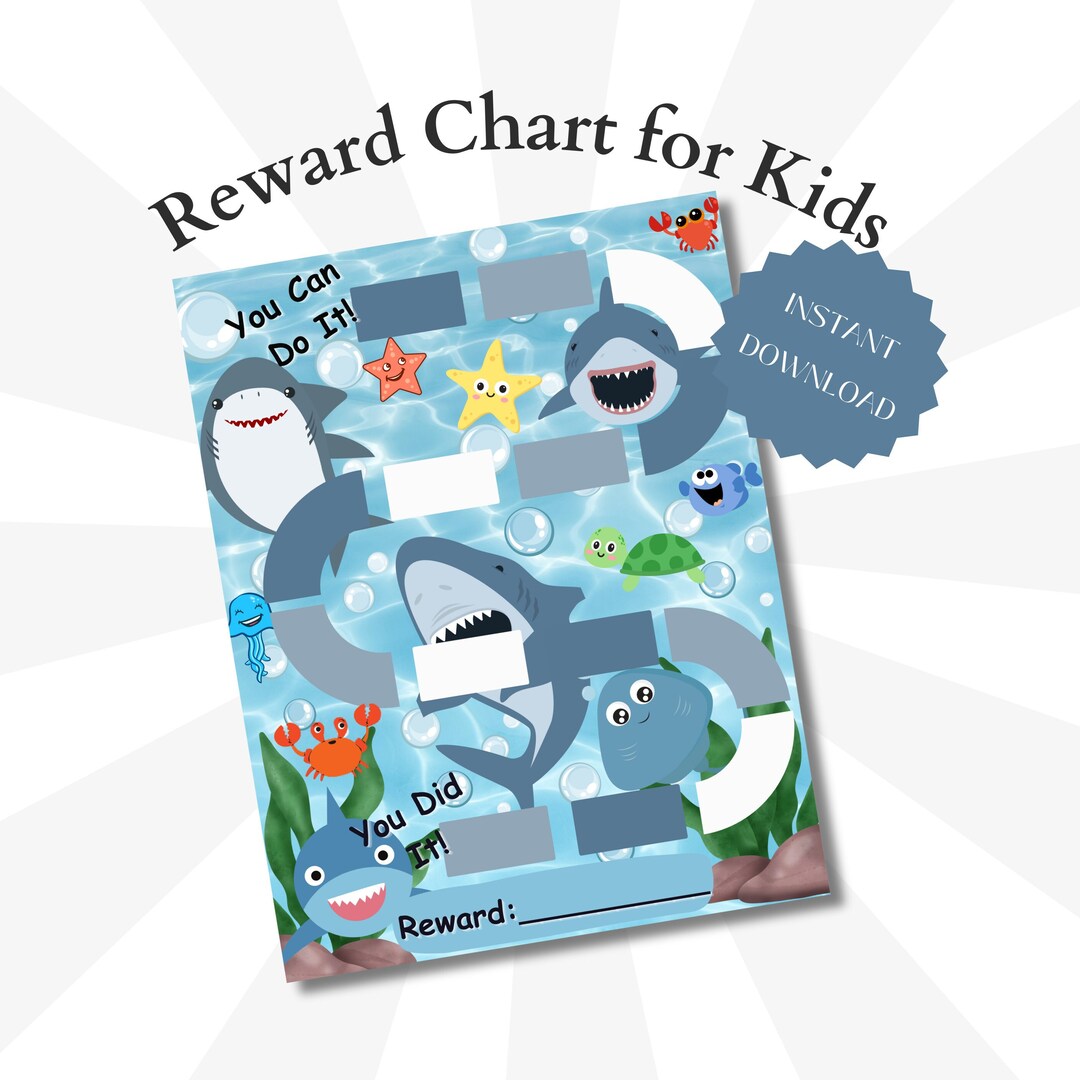 Shark Reward Chart for Kids | Printable Behavior Chart | Under the Sea ...