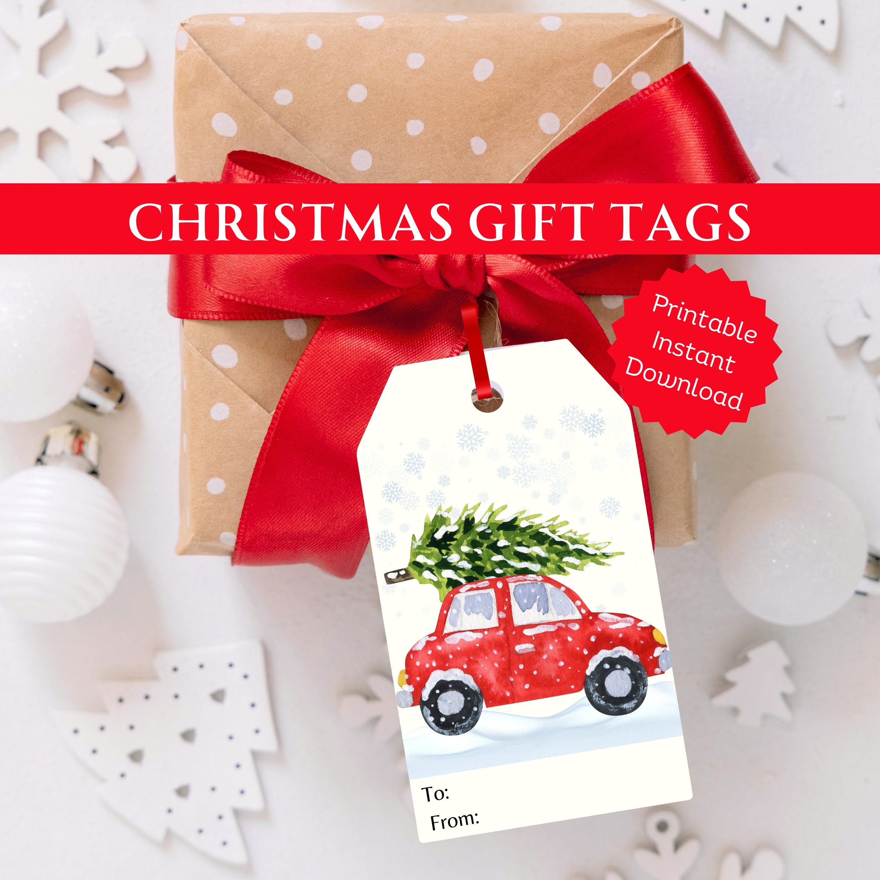 Christmas Gift Tag | Printable Christmas Gift Tag | Classic Christmas ...
