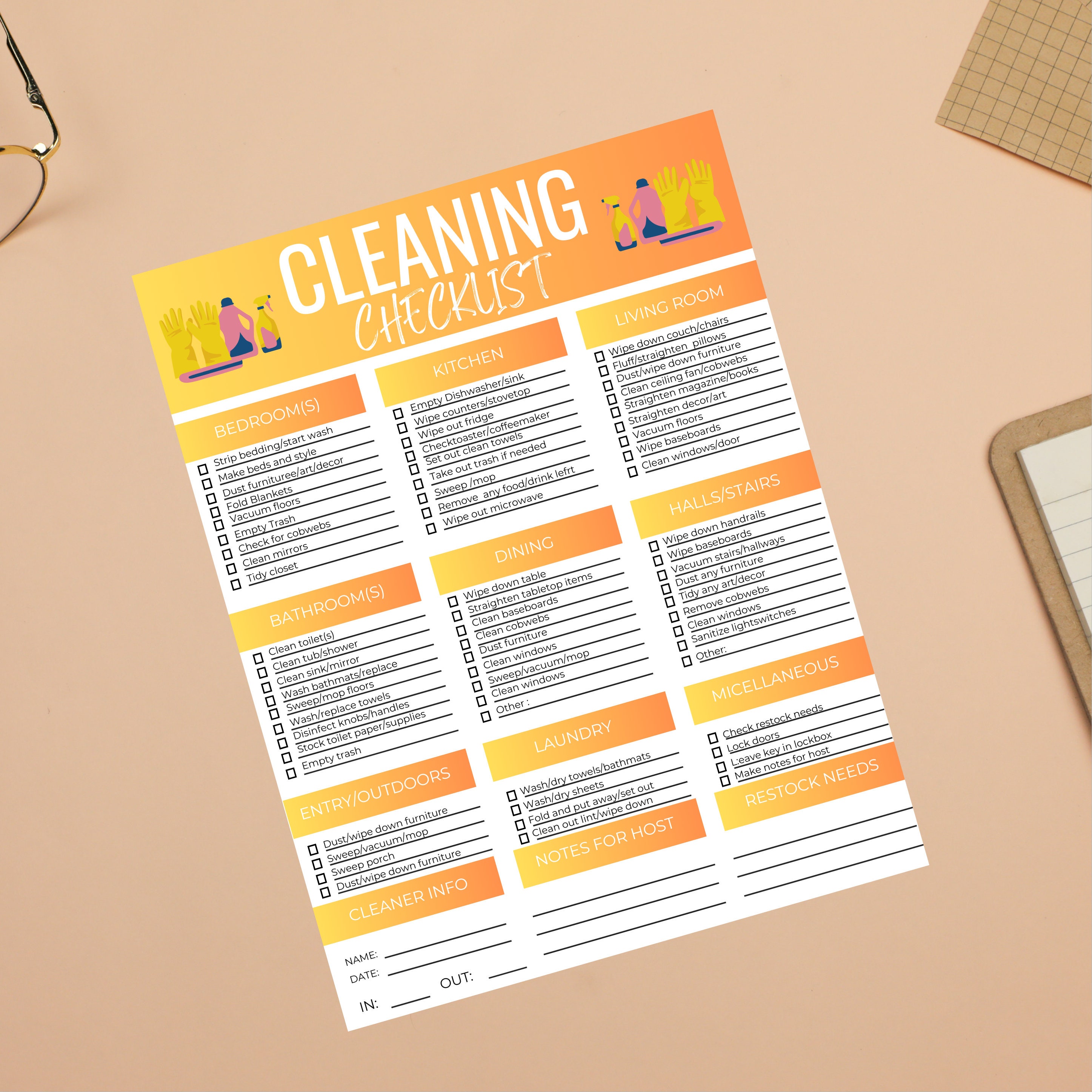 Cleaning Checklist | Vacation Rental Cleaning Checklist | Airbnb ...