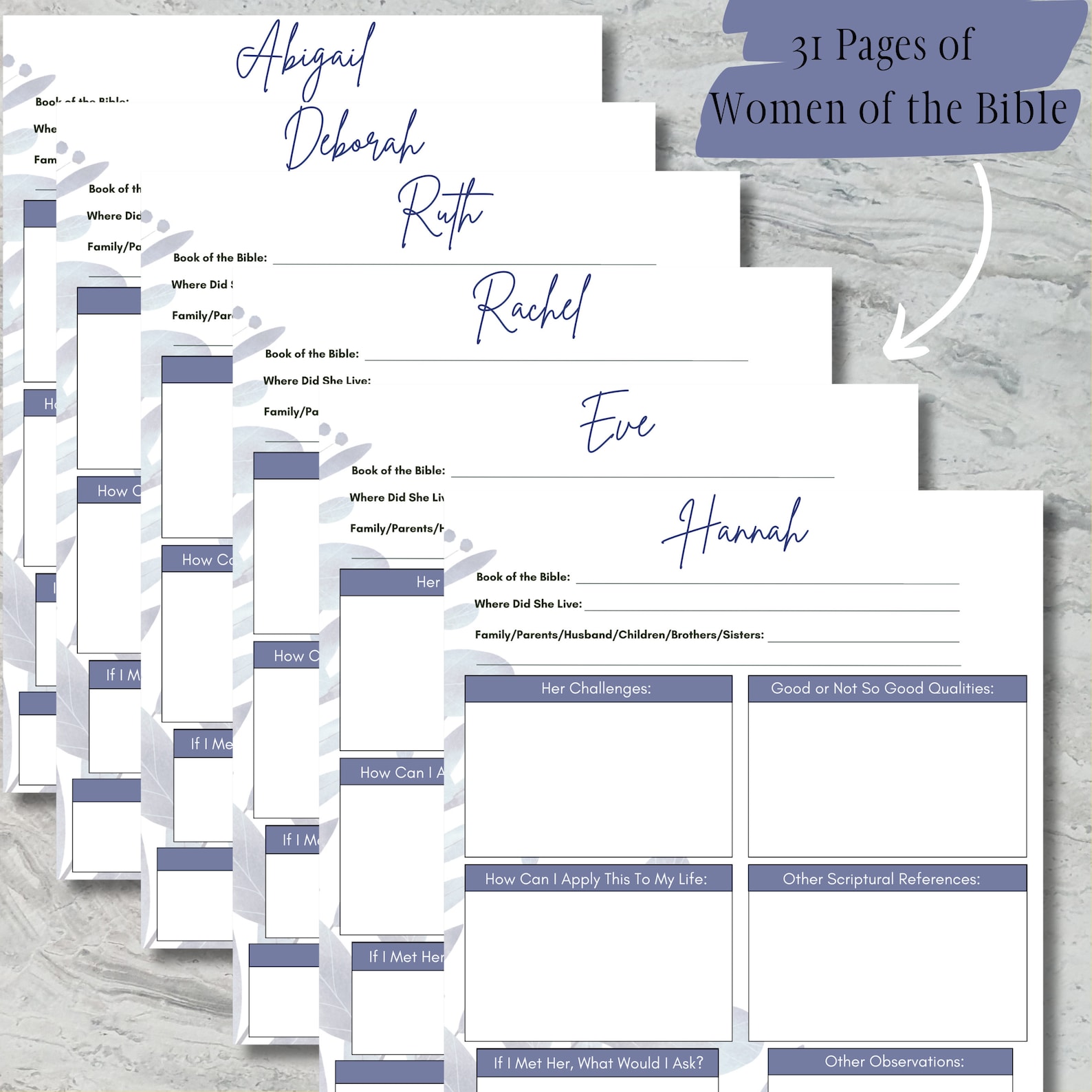 Bible Study Women of the Bible Women of Faith Research Worksheets ...