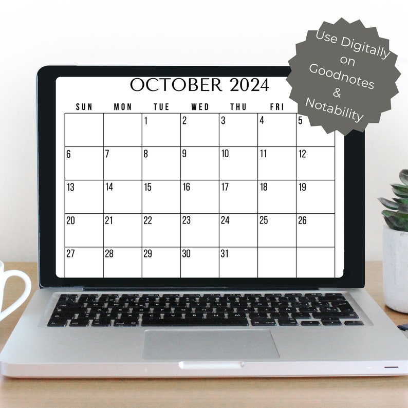 2024 Calendar Bundle Bold Font Printable 2024 Monthly Calendar ...