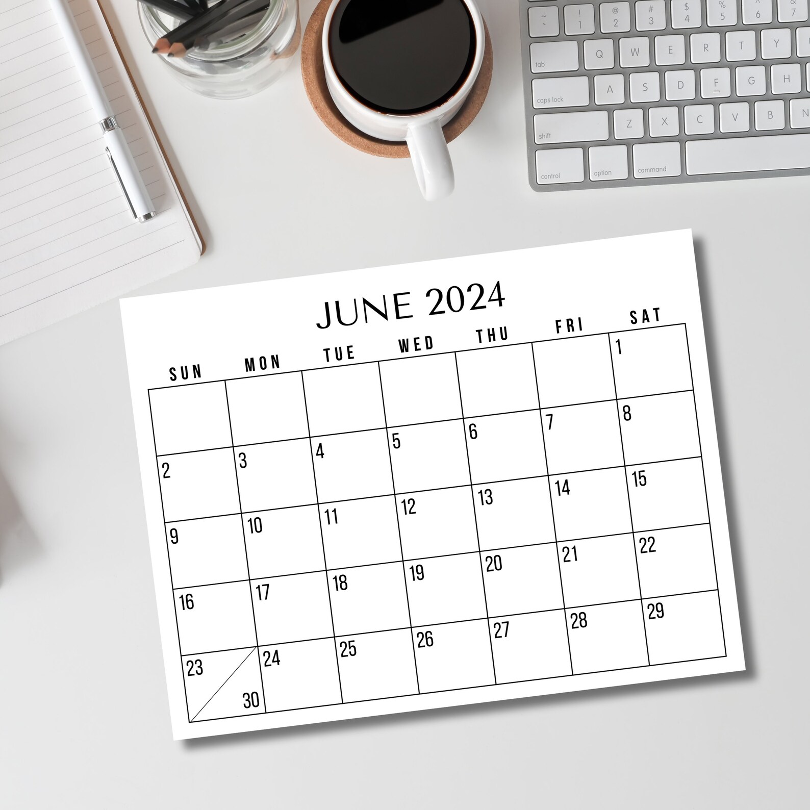 2024 Calendar Bundle | Bold Font Printable 2024 Monthly Calendar ...