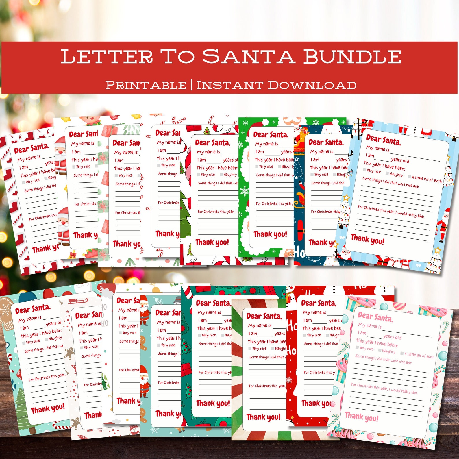 Letter to Santa Bundle | Printable Letters to Santa | Kids Letter to ...