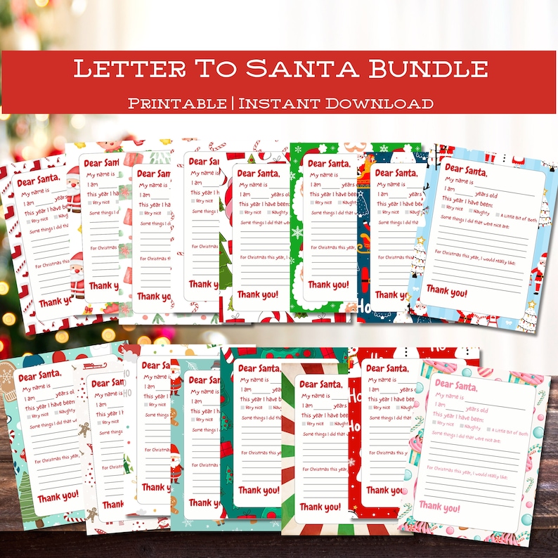 Letter to Santa Bundle | Printable Letters to Santa | Kids Letter to ...