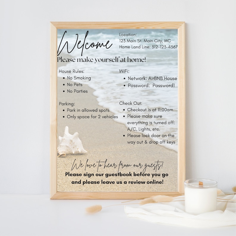 Vacation Rental Welcome Sign, Airbnb Welcome Sign, Vacation Rental ...