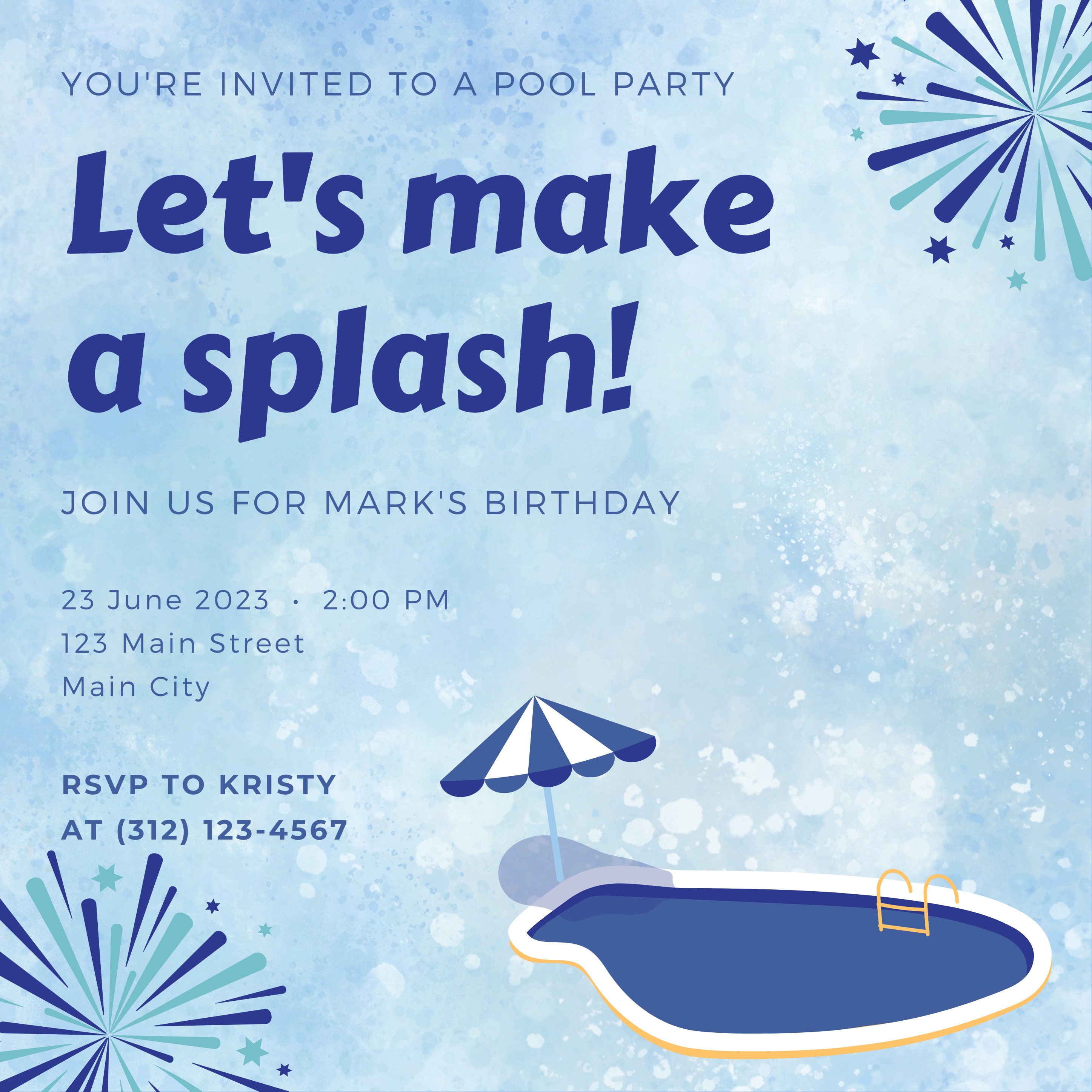 Pool Party Invitation | Pool Birthday Invitation | Pool Party |summer ...