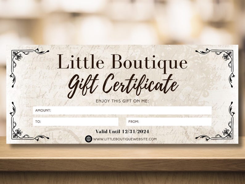 Digital and Printable Gift Certificate Template Bundle | Small Business ...