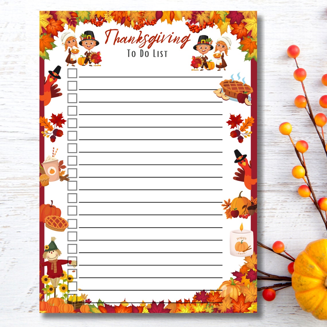 Thanksgiving to Do List | Printable to Do List | Thanksgiving Planner ...