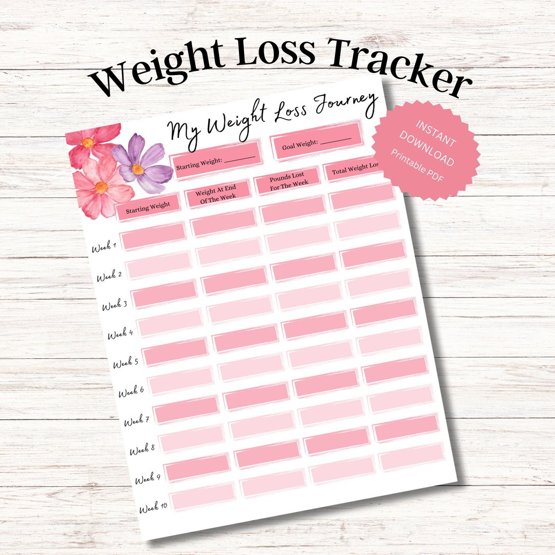 Weight Loss Tracker | Weight Log | Printable Weight Loss Tracker ...
