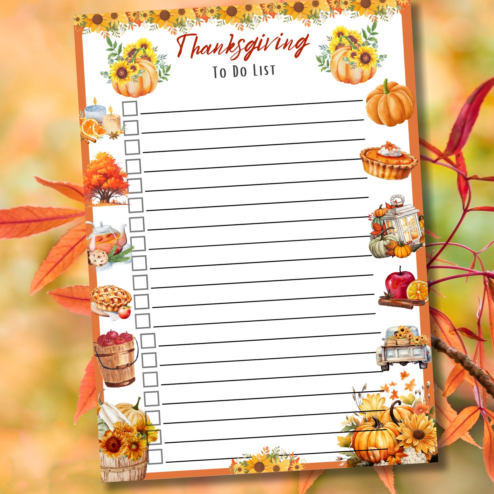 Thanksgiving to Do List | Printable to Do List | Thanksgiving Planner ...