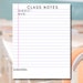 Printable Lined Class Notes Page | Printable Note Paper for Students ...