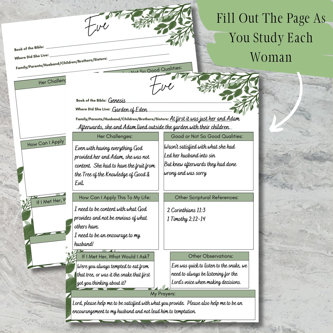 Bible Study | Women of the Bible | Women of Faith Research Worksheets ...