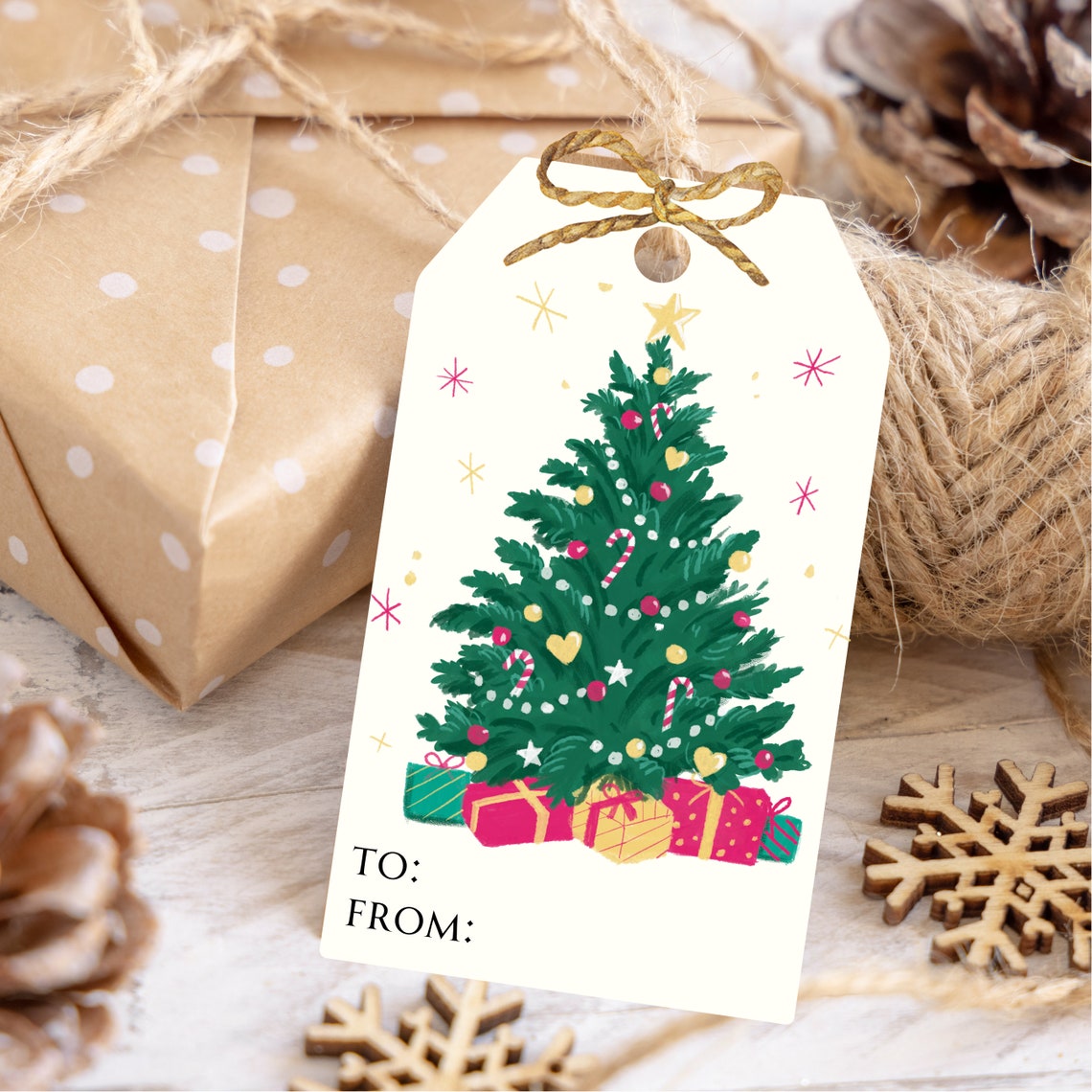 Christmas Gift Tag | Printable Christmas Gift Tag | Christmas Tree Gift ...