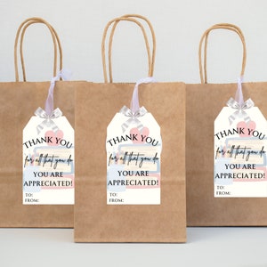 Teacher Appreciation Gift Tag |thank You Gift Tag | Teacher ...