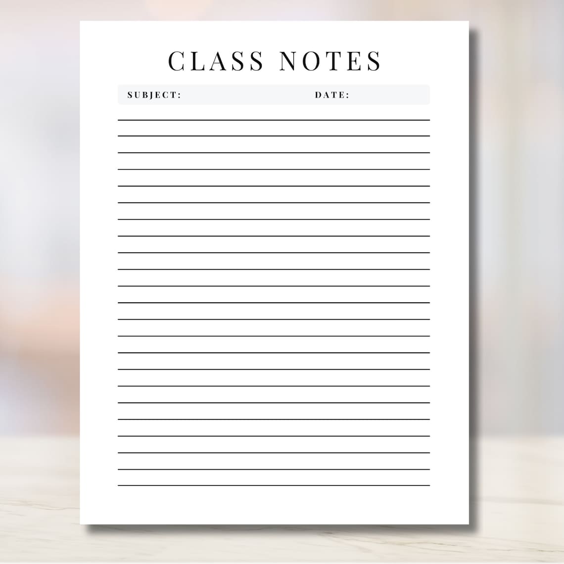 Printable Paper | Printable Class Notes Page | Lecture Notes | Note ...