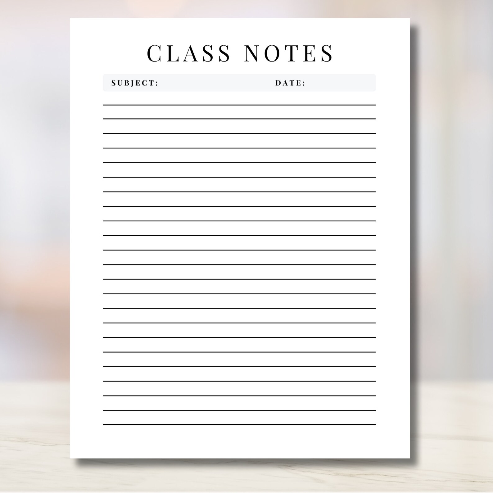 Printable Paper | Printable Class Notes Page | Lecture Notes | Note ...