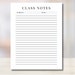 Printable Paper Printable Class Notes Page Lecture Notes Note Page for ...
