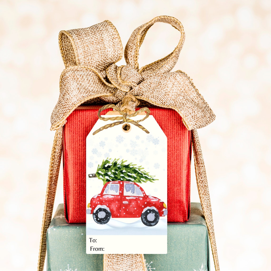 Christmas Gift Tag Printable Christmas Gift Tag Classic Christmas Gift ...