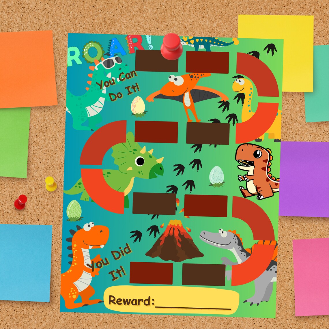 Dinosaur Reward Chart for Kids | Behavior Chart for Kids | Potty ...