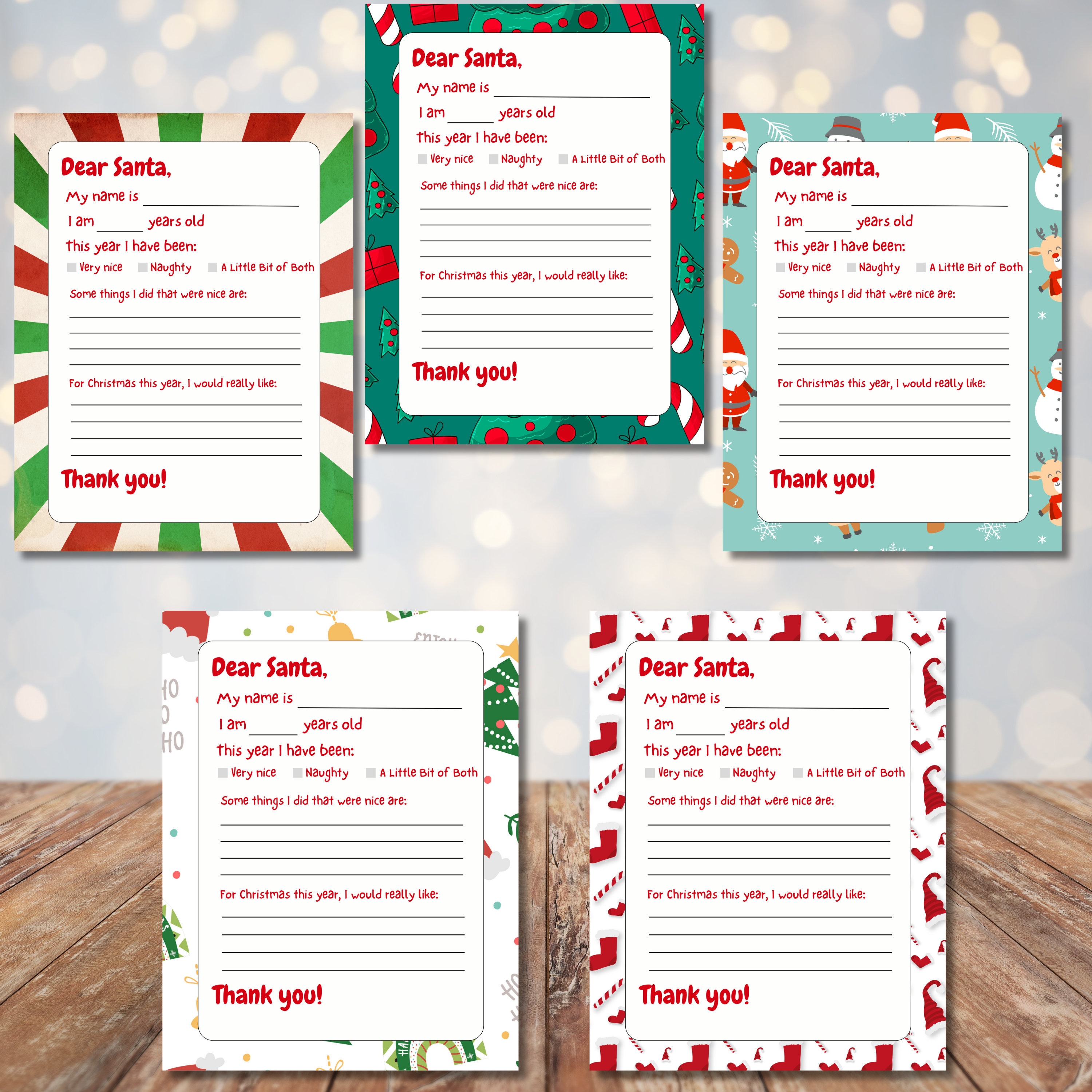 Letter to Santa Bundle Printable Letters to Santa Kids - Etsy