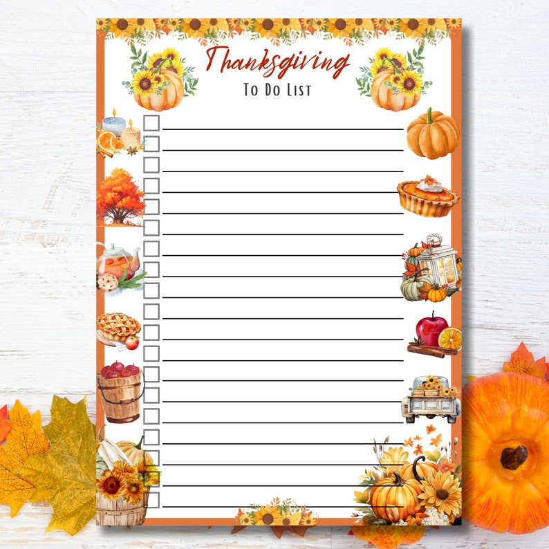 Thanksgiving to Do List | Printable to Do List | Thanksgiving Planner ...