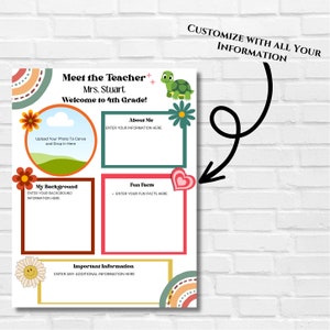 Meet the Teacher Retro Meet the Teacher Boho Meet the Teacher Printable ...