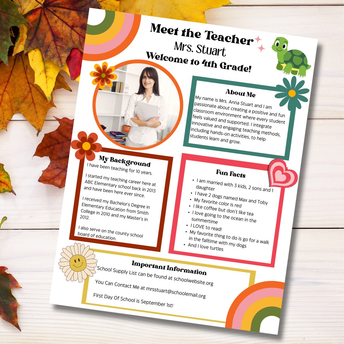 Meet the Teacher Retro Meet the Teacher Boho Meet the - Etsy