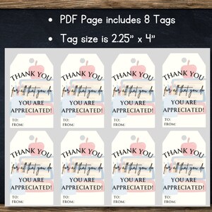 Teacher Appreciation Gift Tag |thank You Gift Tag | Teacher ...