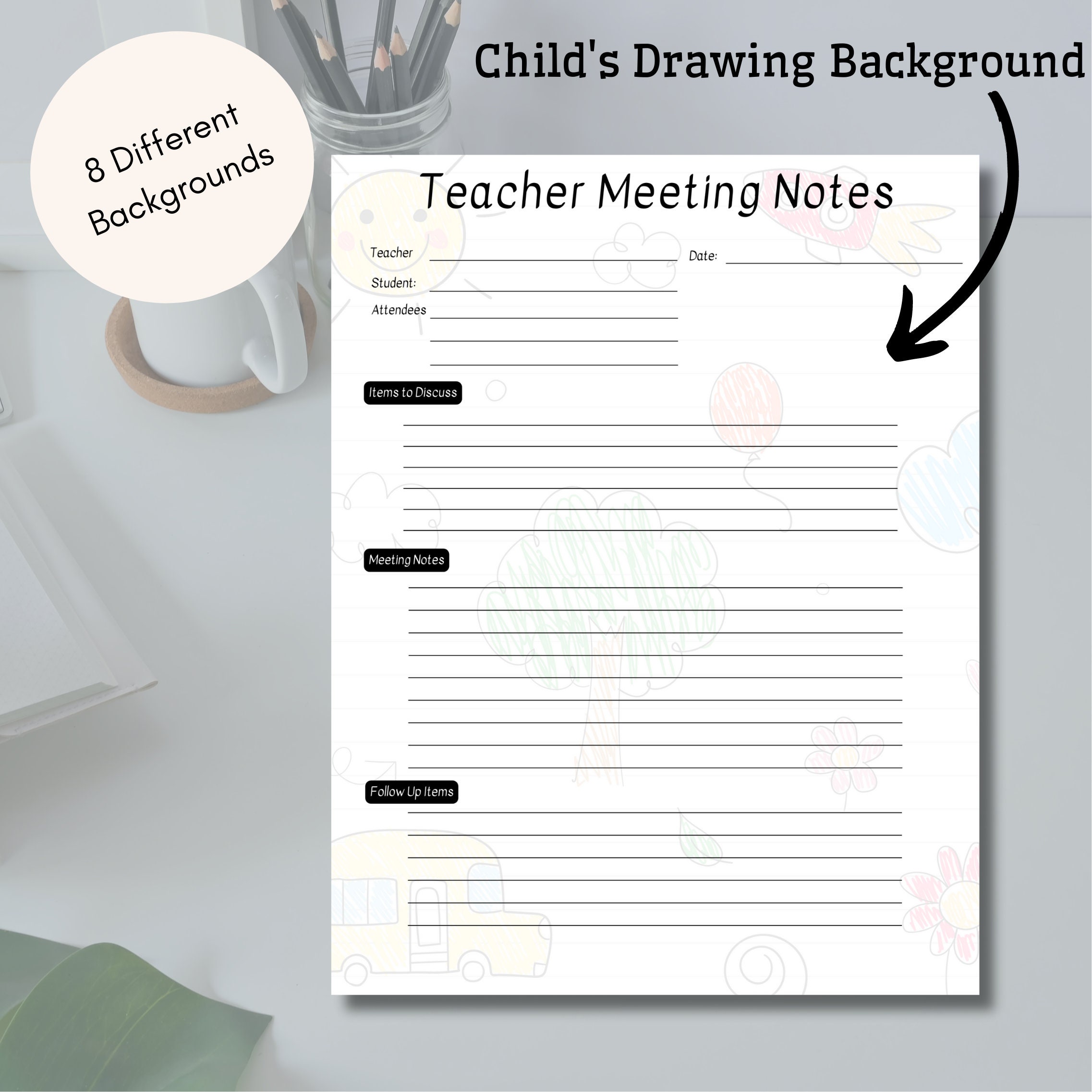Teacher Meeting Notes Printable Teacher Meeting Notes - Etsy