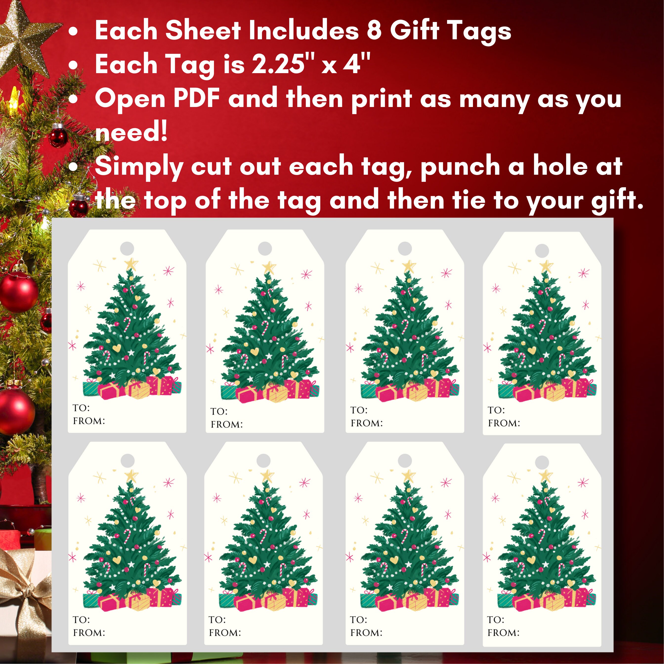 Christmas Gift Tag | Printable Christmas Gift Tag | Christmas Tree Gift ...