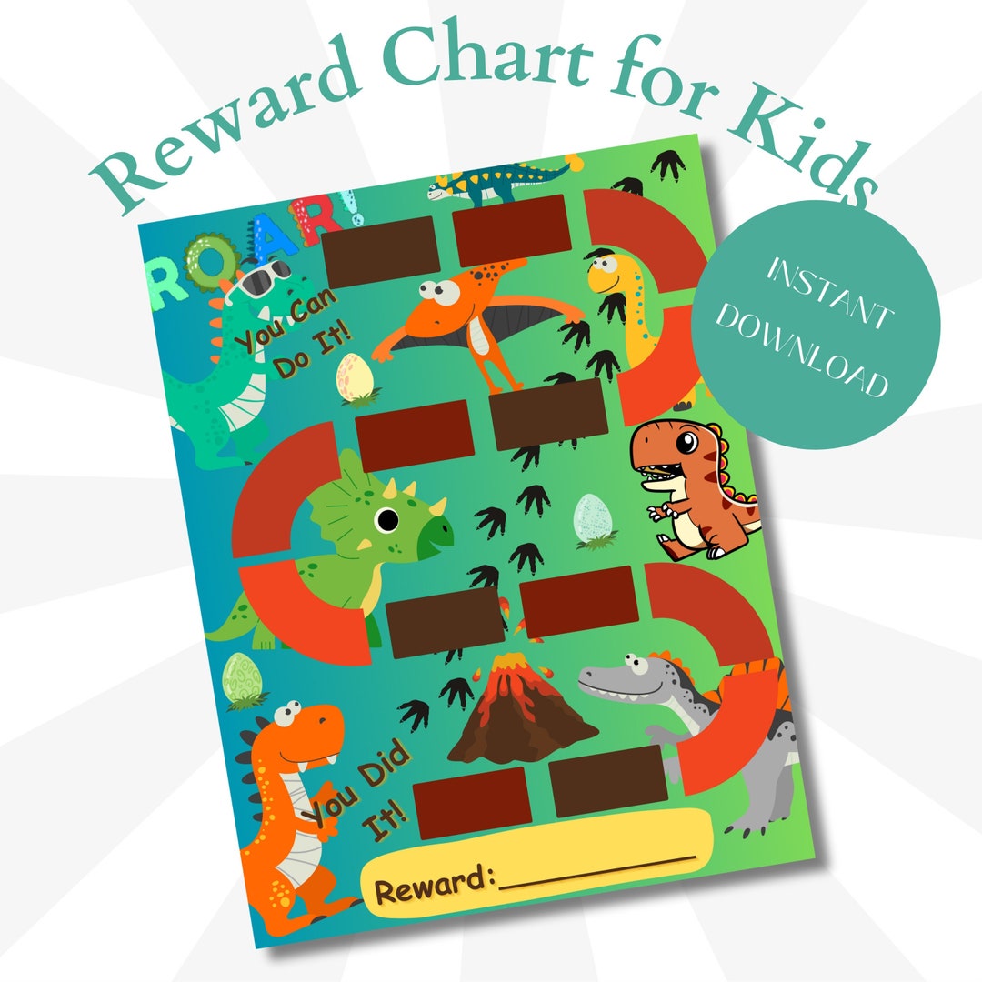 Dinosaur Reward Chart for Kids Behavior Chart for Kids - Etsy