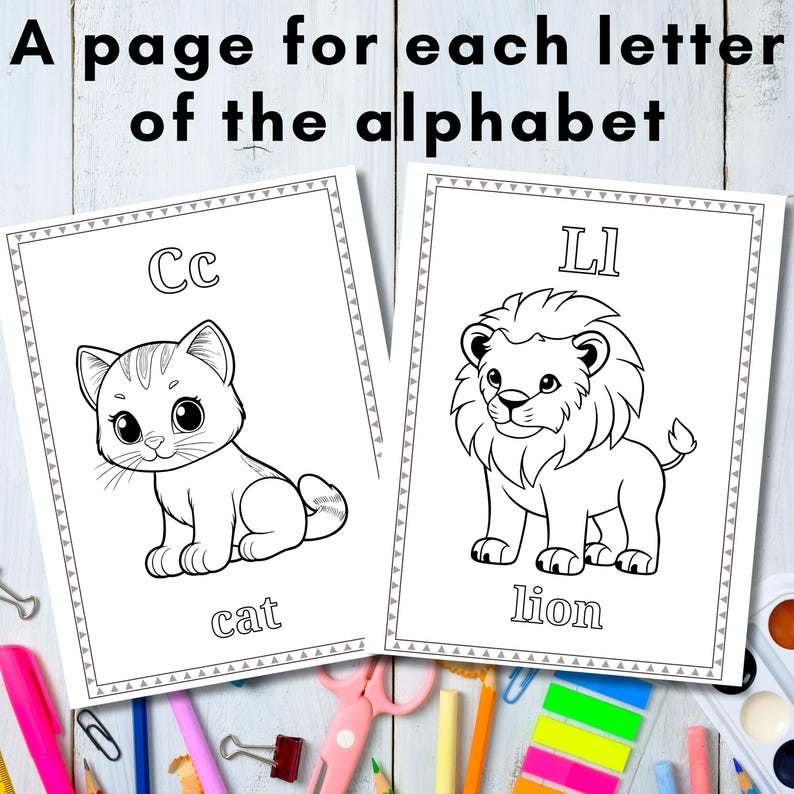 Animal Alphabet Coloring Book | Printable Coloring Book | Learning Abcs ...