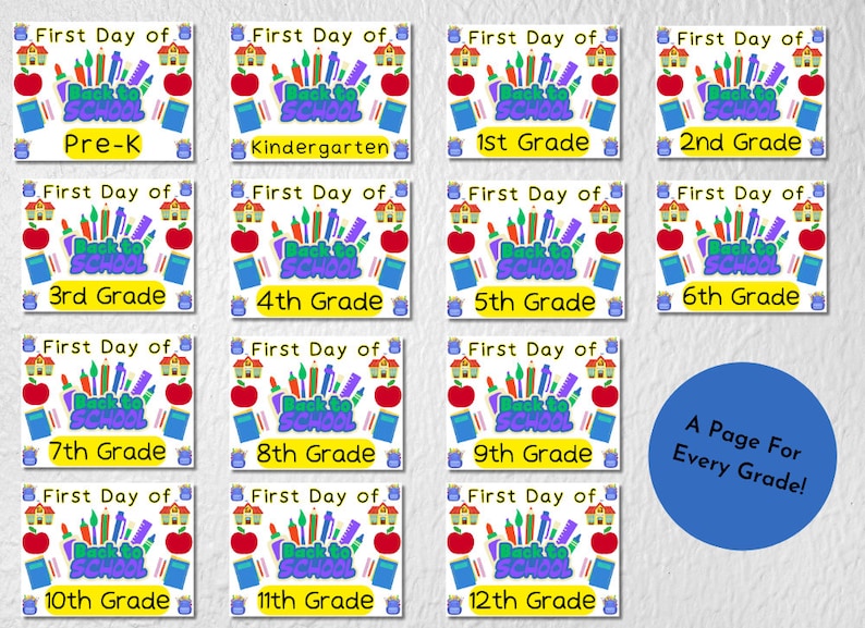 First Day of School Sign Back to School Sign Printable - Etsy