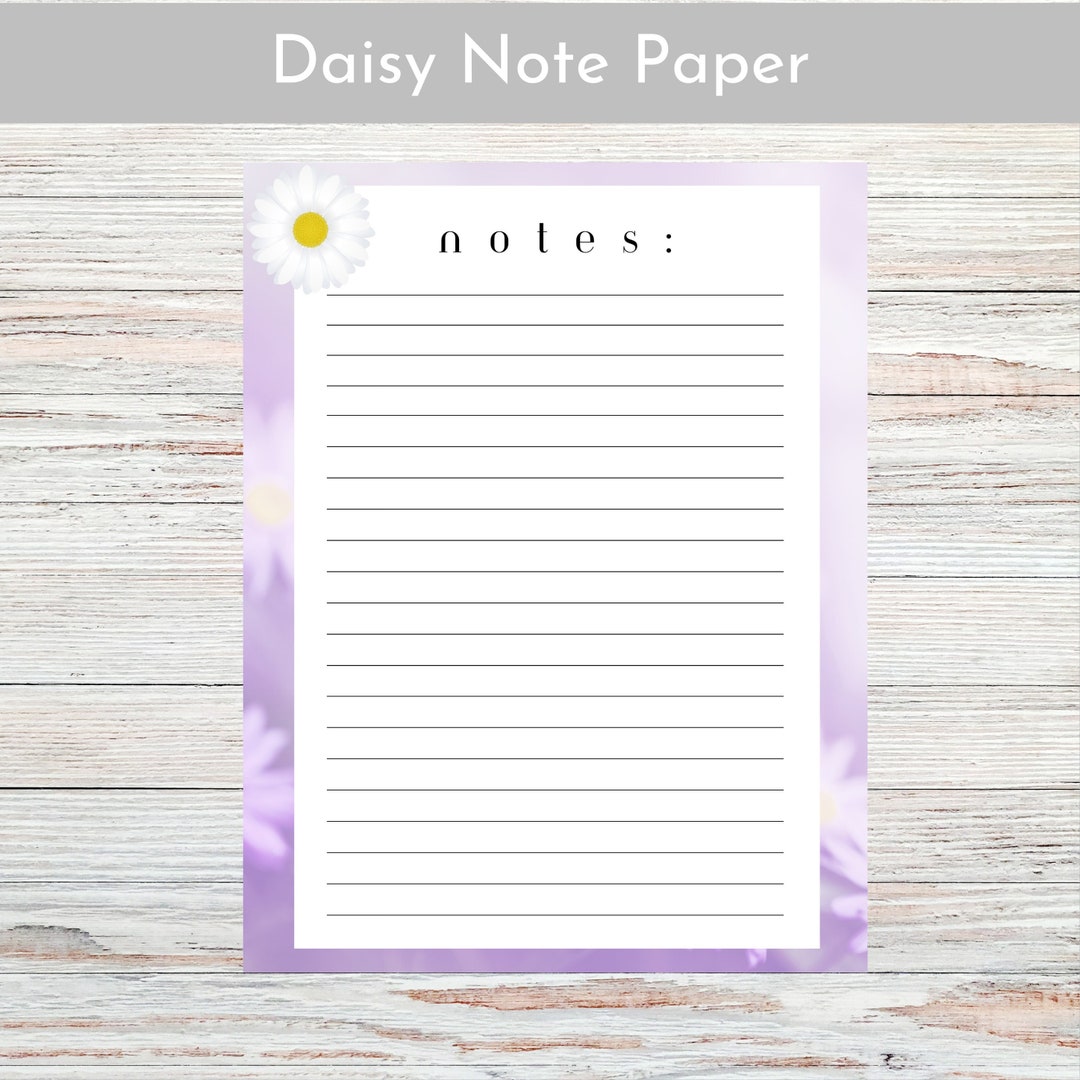 Daisy Note Paper, Daisy Note Pad Paper, Journal Paper, Journal Paper ...