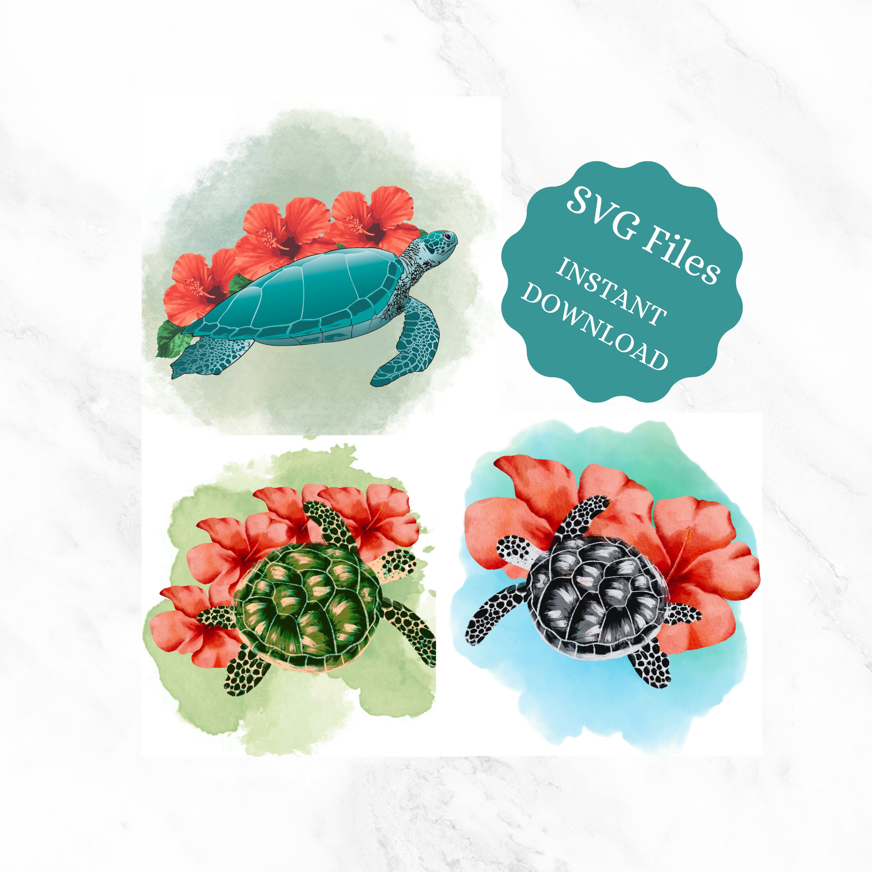 Sea Turtles SVG | Tropical SVG | Sea Turtle Images Instant Download ...