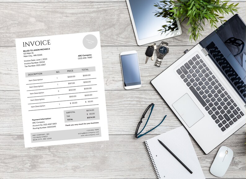 Invoice Editable Template | Printable Invoice and Receipt | Editable ...