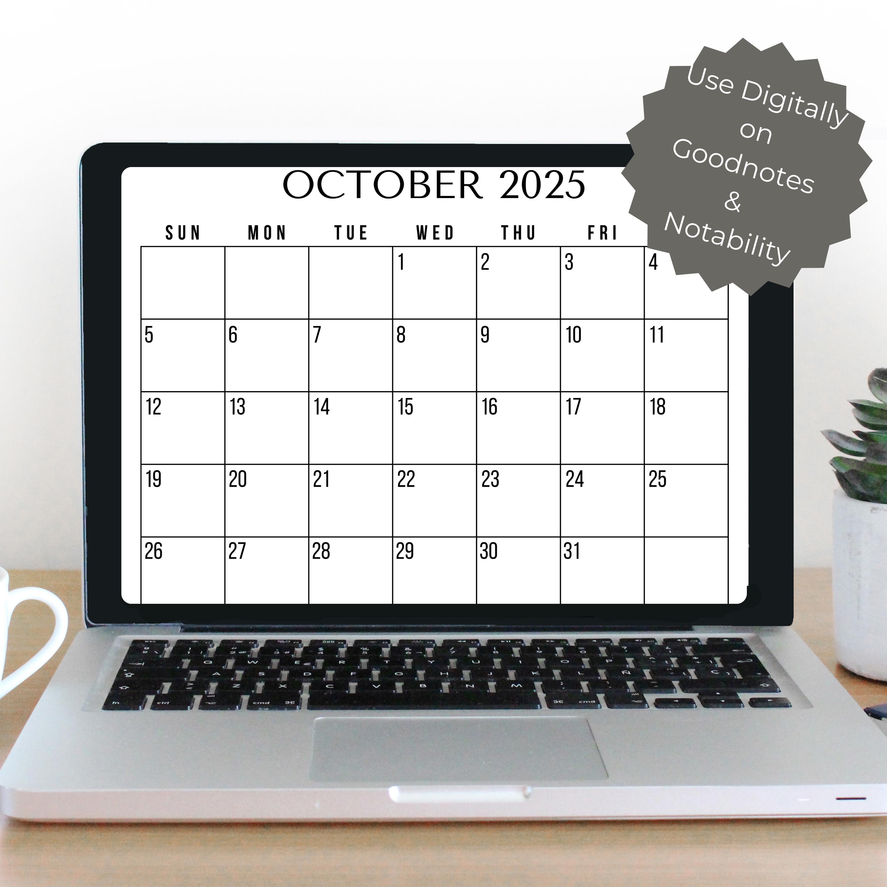 2025 Calendar Bundle | Printable 2025 Monthly Calendar | Minimalist ...