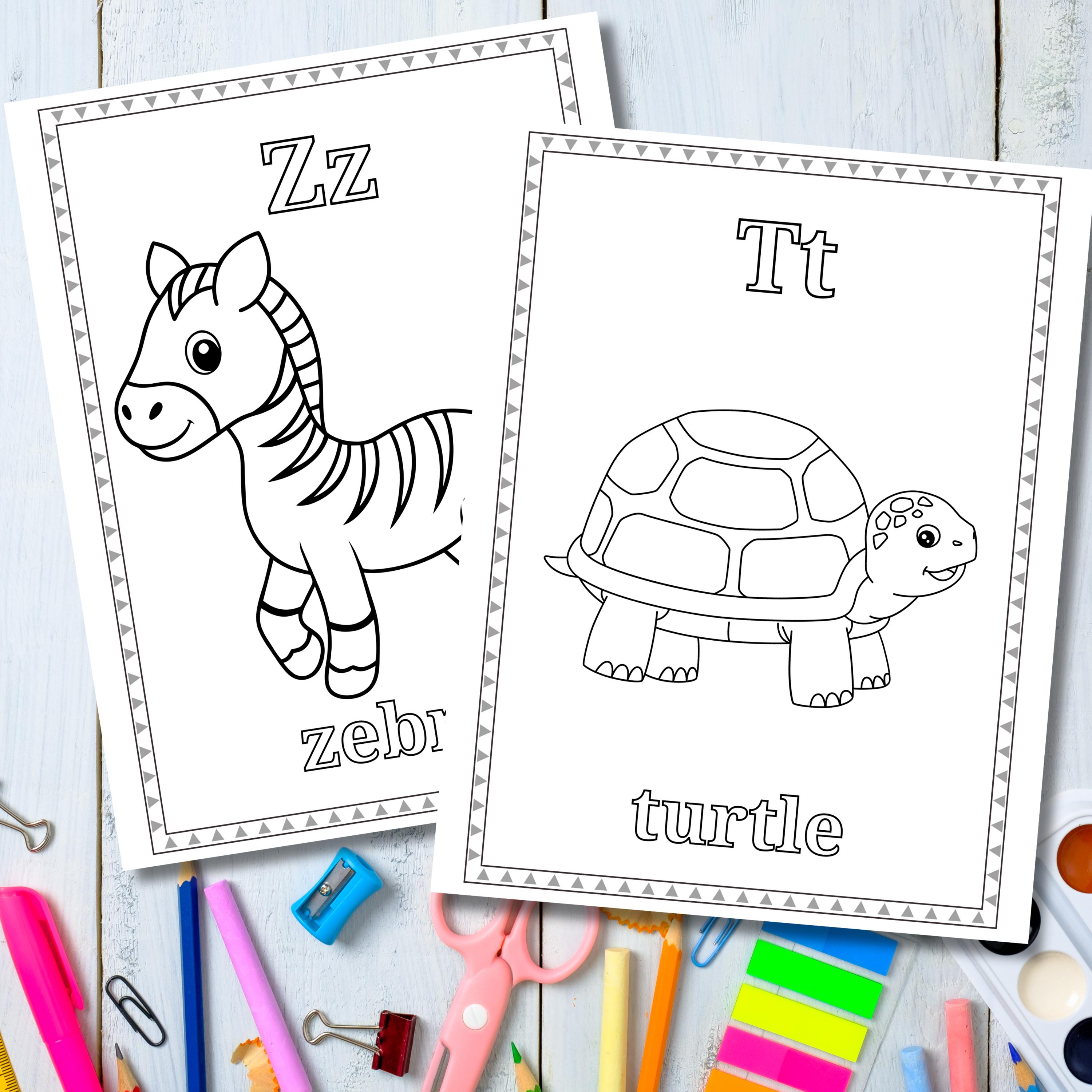 Animal Alphabet Coloring Book | Printable Coloring Book | Learning Abcs ...