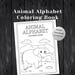 Animal Alphabet Coloring Book | Printable Coloring Book | Learning Abcs ...